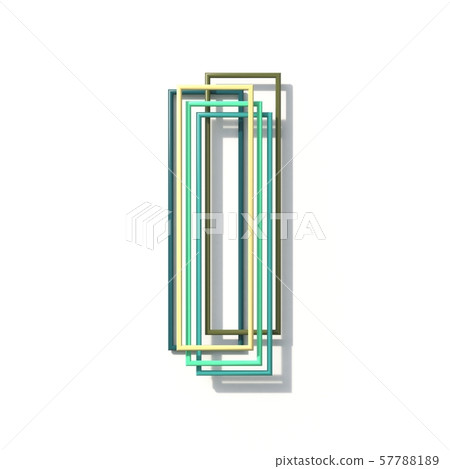 Three colors line font Letter I 3D - Stock Illustration [57788189] - PIXTA