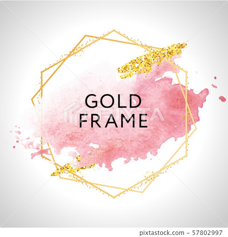 Gold frame paint Hand painted vector brush stroke. - Stock Illustration ...
