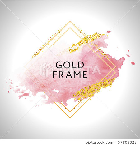 Gold frame paint Hand painted vector brush stroke. - Stock Illustration ...
