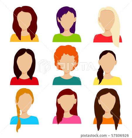 Women icons set vector background-插圖素材 [57806926] - PIXTA圖庫