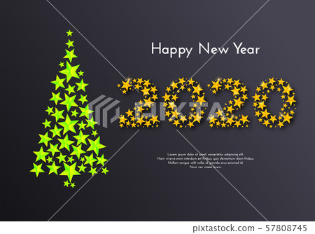 Holiday New Year 2020 gift card. - Stock Illustration [57808745] - PIXTA