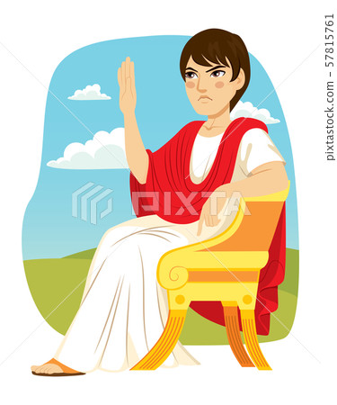 Ancient roman patrician sitting on luxury chair... - Stock Illustration ...