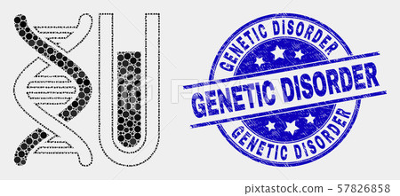 Vector Dot DNA Testtube Icon and Distress... - Stock Illustration ...