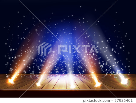 A theater stage with a magic light effect. - Stock Illustration ...