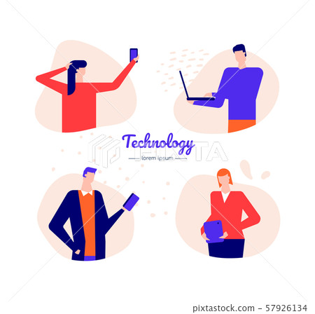 Technology - flat design style vector... - Stock Illustration [57926134 ...