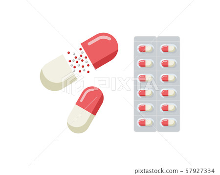 A simple illustration of a red capsule-type... - Stock Illustration ...