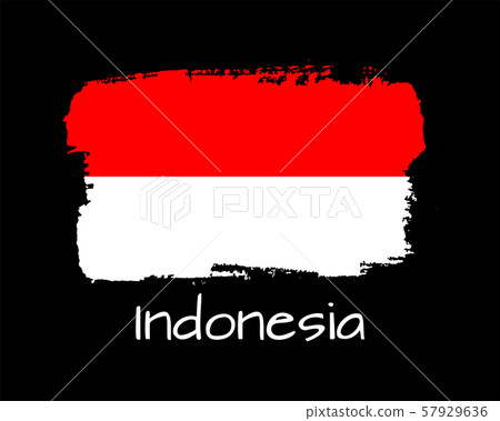 Hand draw Indonesia flag. Vector - Stock Illustration [57929636] - PIXTA