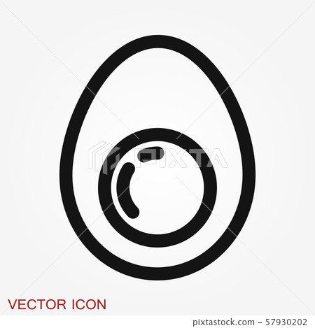 Egg vector icon, breakfast food symbol. Flat - Stock Illustration ...