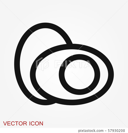 Egg vector icon, breakfast food symbol. Flat-插圖素材 [57930208] - PIXTA圖庫