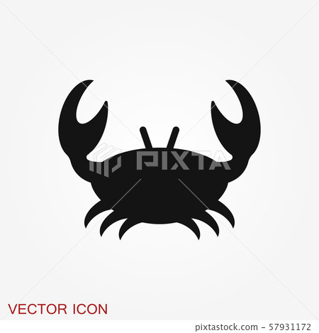 Crab vector icon. crab sign on background - Stock Illustration ...