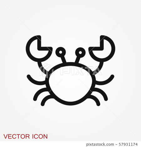 Crab vector icon. crab sign on background - Stock Illustration ...