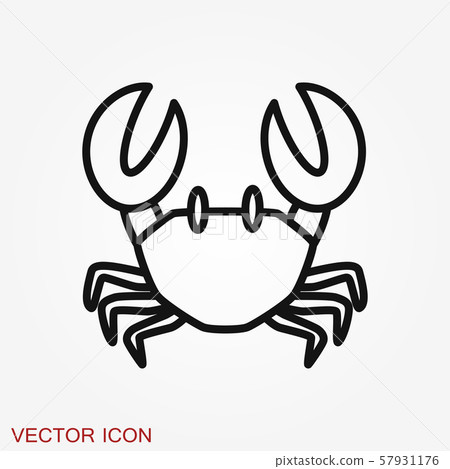 Crab vector icon. crab sign on background - Stock Illustration ...