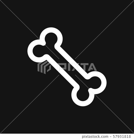 Bone flat icon. Single high quality symbol - Stock Illustration ...
