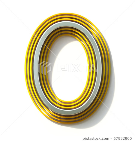 Yellow outlined font letter O 3D - Stock Illustration [57932900] - PIXTA