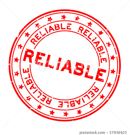 Grunge red reliable word round rubber seal stamp - Stock Illustration ...