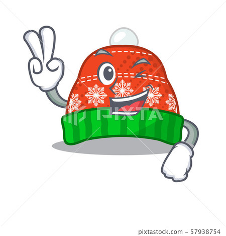 Two finger winter hat in the mascot shape - Stock Illustration ...