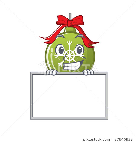 Grinning with board christmas ball green with... - Stock Illustration ...