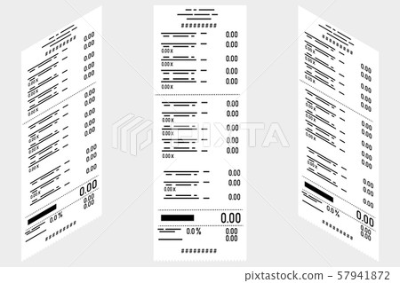 Vector drawing. Set of cashier's checks on a... - Stock Illustration ...