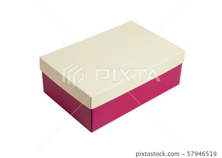 Pink shoes box with beige lid for shoe or sneaker - Stock Photo ...