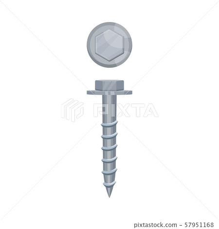 Gray hexagon screw. Vector illustration on a... - Stock Illustration ...