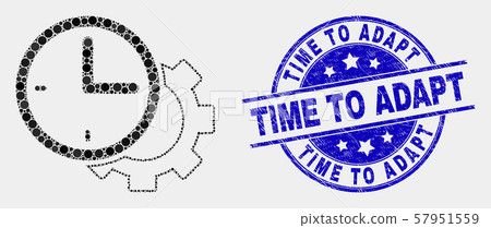 Vector Pixelated Time Settings Gear Icon and... - Stock Illustration ...