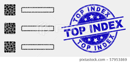 Vector Pixelated List Items Icon and Distress... - Stock Illustration ...