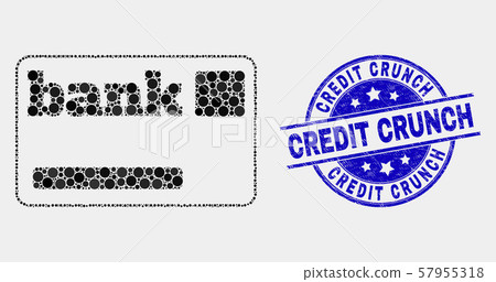 Vector Pixelated Bank Card Icon and Scratched... - Stock Illustration ...