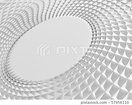 White parametric triangular round structure 3d - Stock Illustration ...