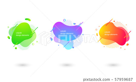 Set of Abstract liquid shape. Dynamical colored... - Stock Illustration ...