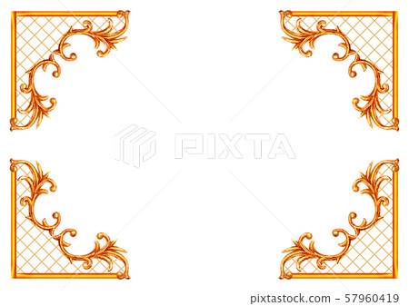 Baroque style elements. Watercolor hand drawn - Stock Illustration ...