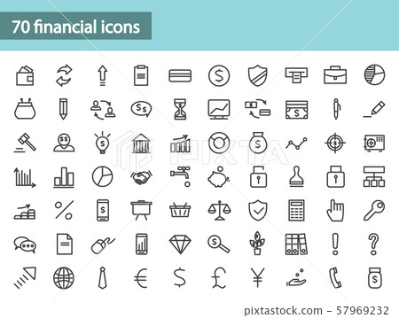 Set of black financial icons. Vector illustration - Stock Illustration ...