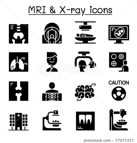 X-ray, MRI & Medical diagnostic icon set vector - Stock Illustration ...