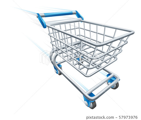 Fast Shopping Cart Trolley At High Speed - Stock Illustration [57973976 ...