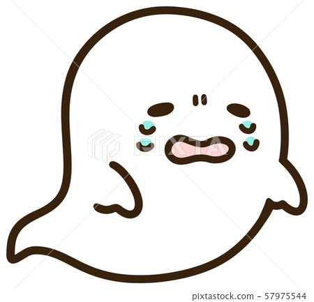 Cute ghost crying - Stock Illustration [57975544] - PIXTA