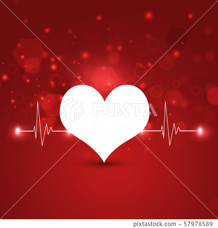 white heart medical background - Stock Illustration [57978589] - PIXTA