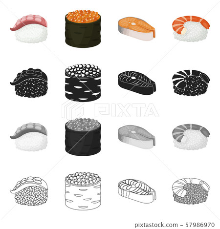 Vector design of sushi and rice symbol.... - Stock Illustration ...