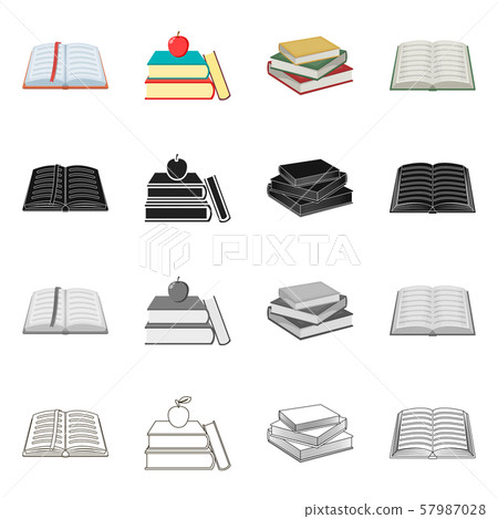 Vector design of library and textbook symbol.... - Stock Illustration ...