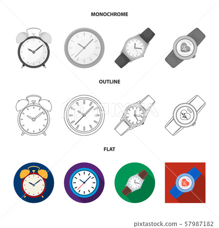 Isolated object of time and hour sign. Set of... - Stock Illustration ...