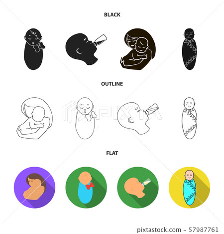Vector illustration of infant and character... - Stock Illustration ...