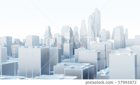 3d abstract modern city in sunny day - Stock Illustration [57993872 ...