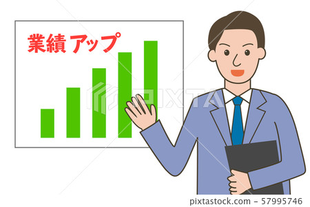 Male presentation graph - Stock Illustration [57995746] - PIXTA
