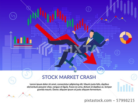 Stock Market Crash, Financial Crisis Flat Poster - Stock Illustration ...