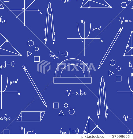 Mathematical scientific vector seamless pattern - Stock Illustration ...