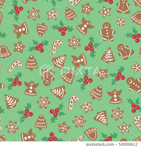 Christmas cookies seamless vector background.... - Stock Illustration ...