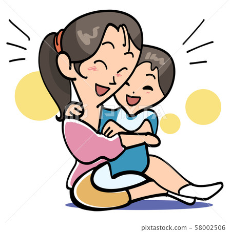 Mother raising a child - Stock Illustration [58002506] - PIXTA