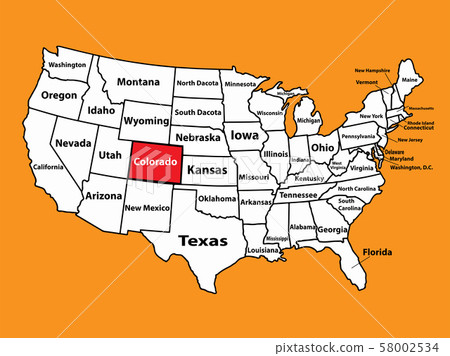Colorado State Location Map.Vector illustration - Stock Illustration ...