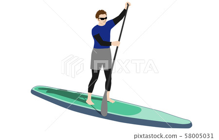 Illustration of people riding SUP - Stock Illustration [58005031] - PIXTA