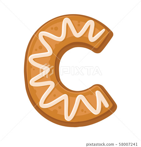 Cookies in the shape of the letter C. Vector... - Stock Illustration ...