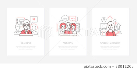 Professional training - line design style icons... - Stock Illustration ...