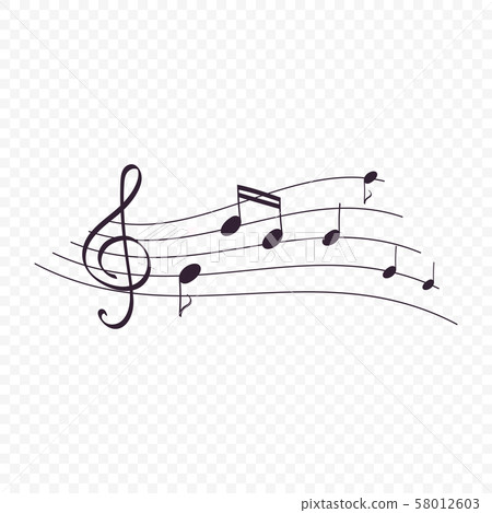 Isolated music notes, musical design element - Stock Illustration ...